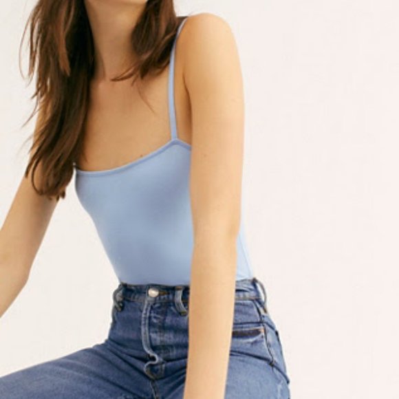 Free People | Tops | Free People Square Neck Body Suit | Poshmark
